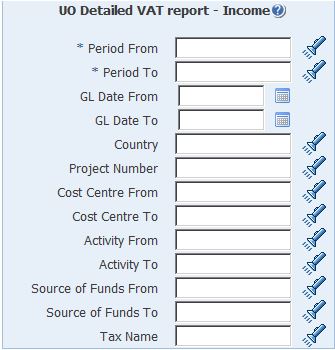 UO Detailed VAT Report – Income | Finance Division